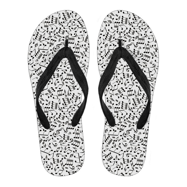 Music Notes Design Women's Flip Flops - Artistic Pod