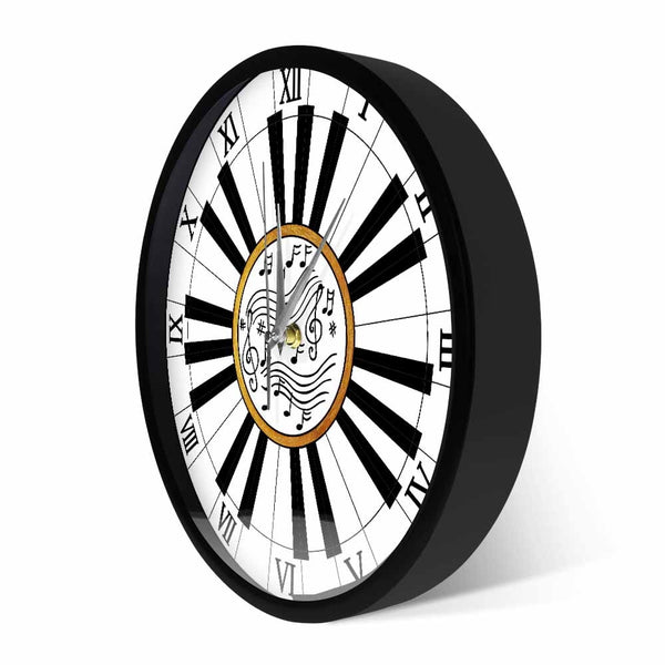 Piano Keyboard Roman Numerals Wall Clock - Artistic Pod