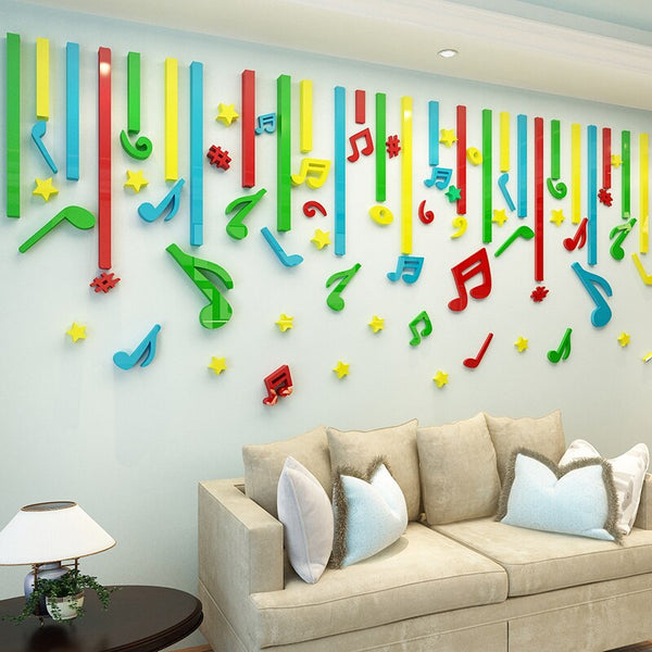 Music Note Decor Wall Sticker - Artistic Pod