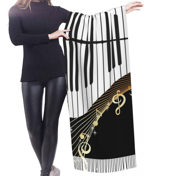 Piano Music Note Long Scarf - Artistic Pod
