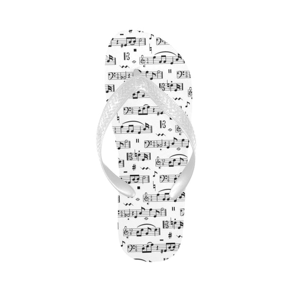 White Music Notes Flip Flops (Unisex) - Artistic Pod