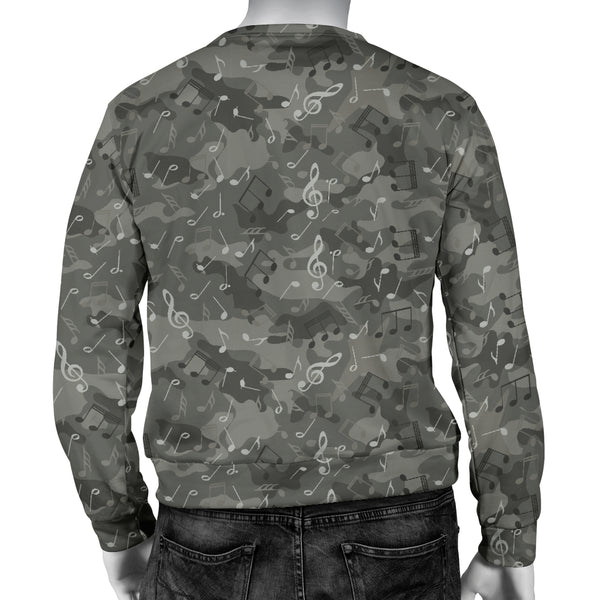Music Notes Camo Men's Sweater - Artistic Pod