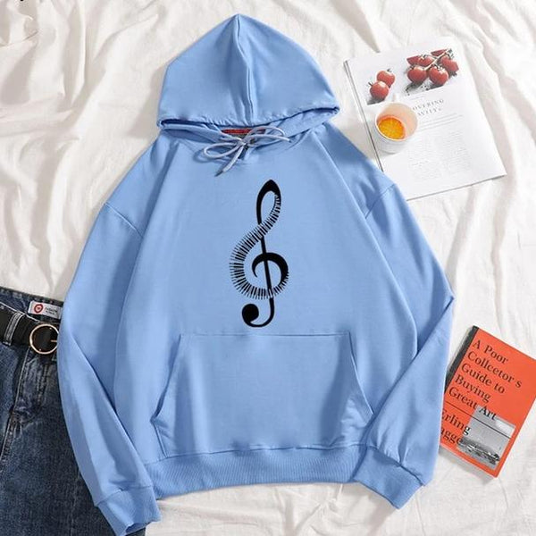 Piano Keys Treble Clef Hoodie - Artistic Pod