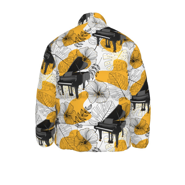 Grand Piano Print Unisex Down Jacket - Artistic Pod