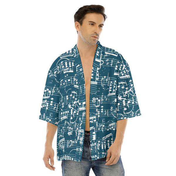 Music Ocean Men's Haori Jacket - Artistic Pod