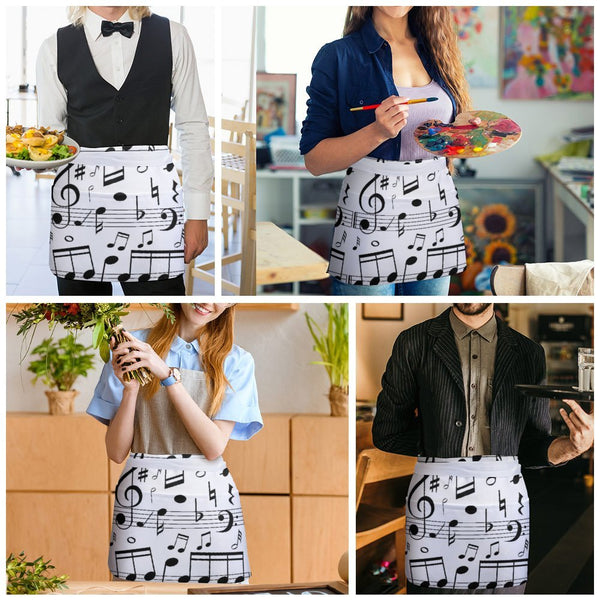 Monotone Music Half Apron - Artistic Pod