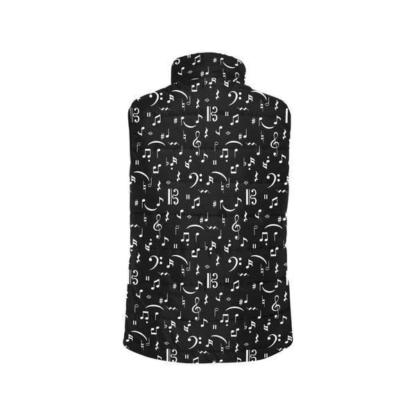 Tiny Music Notes Women's Padded Vest - Artistic Pod