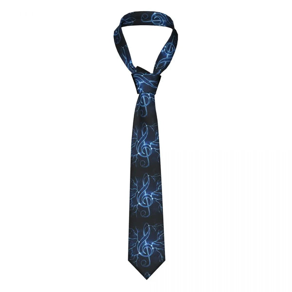 Blue Lightning Music Treble Clef Tie - Artistic Pod