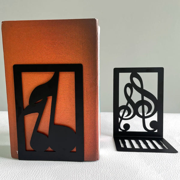 Music Notes Metal Bookend Set - Artistic Pod