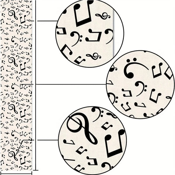 Musical Notes Linen Table Runner - Artistic Pod