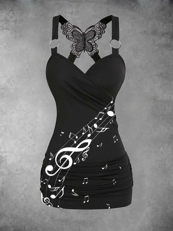 Music & Piano Tank Top / Flare Wide Leg Pants - Artistic Pod
