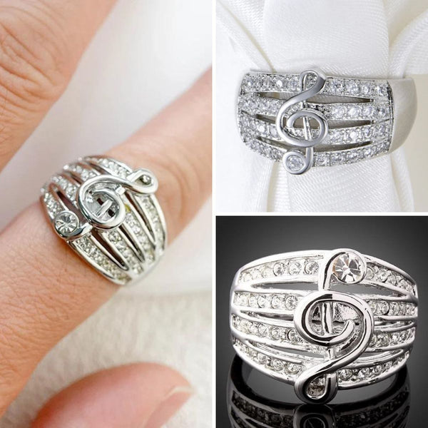 Rhinestone Treble Ring - Artistic Pod