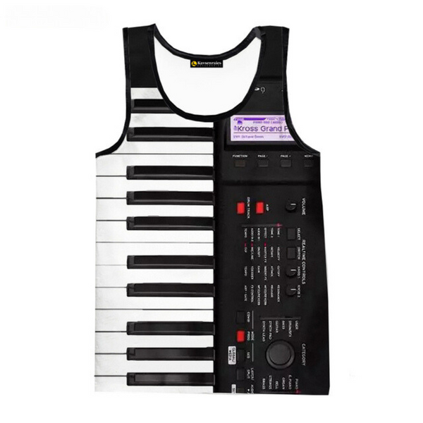 Piano Music 3D Vest T-shirt - Artistic Pod