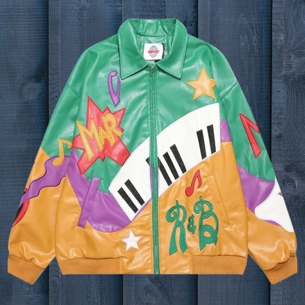 Piano Music Note Embroidery Jacket - Artistic Pod