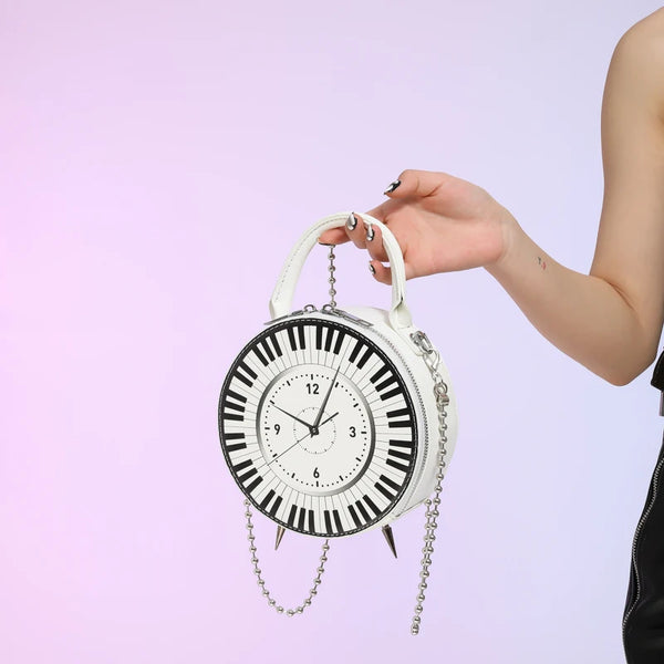 Piano Clock Round Chain Bag - Artistic Pod