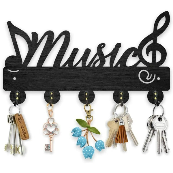 Wooden Music Notes Wall Hanger - Artistic Pod