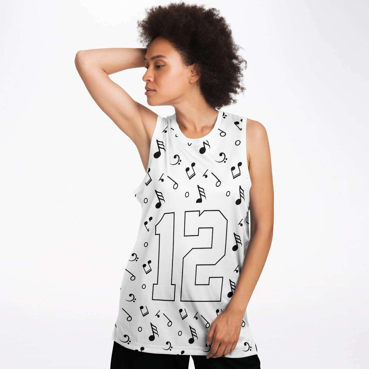 Music Notes Basketball Jersey - Artistic Pod