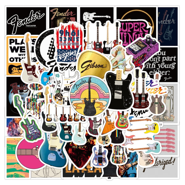 Rock Guitar Sticker Set - Artistic Pod
