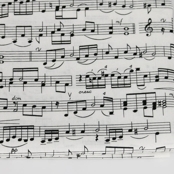 Music Notes Cotton Fabric - Artistic Pod