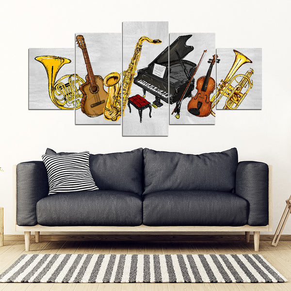 Music Instruments Canvas Art - Artistic Pod