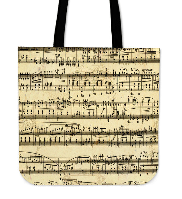 Sheet Music Tote Bag - Artistic Pod