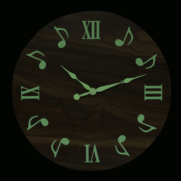 Glow in the Dark Music Notes Clock - Artistic Pod