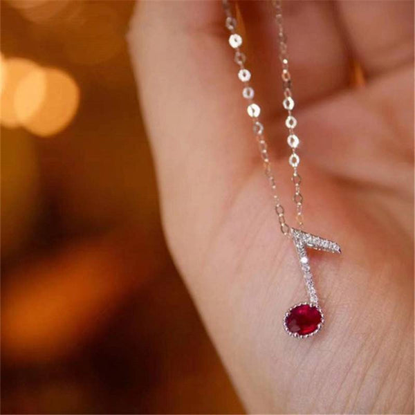 Eighth Notes 925 Silver Necklace - Artistic Pod