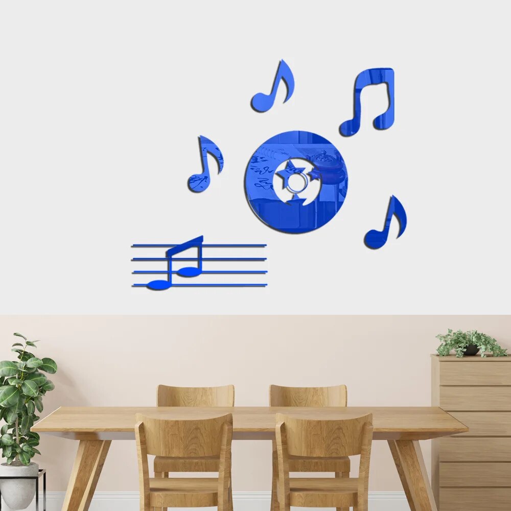 Creative Note Mirror Wall Sticker Set - Artistic Pod