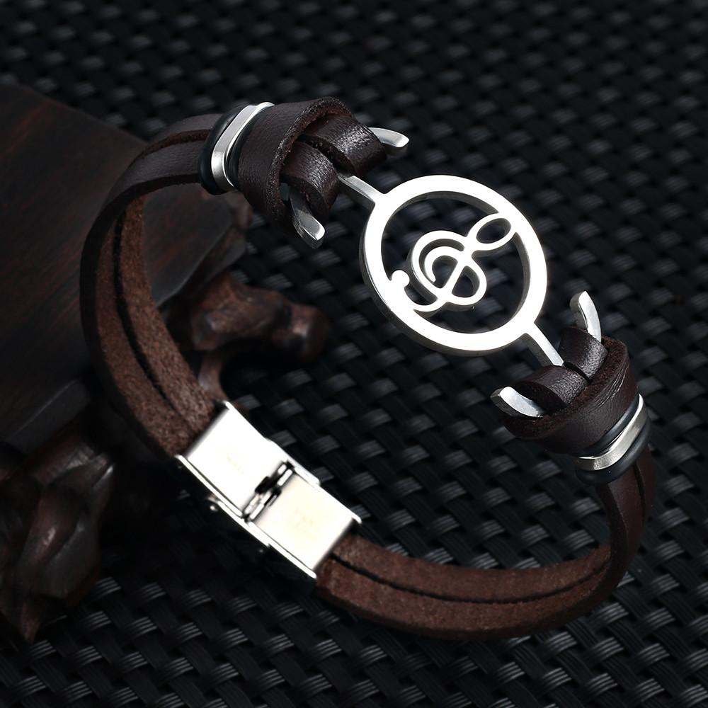 New Musical Notes Leather Bracelet - Artistic Pod