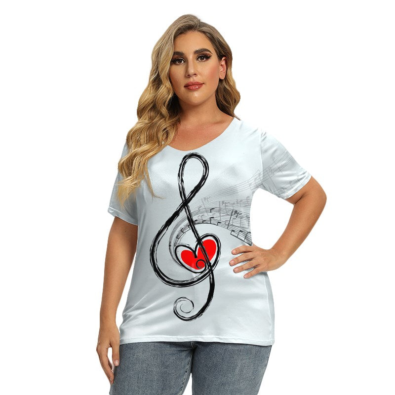 Treble Clef Design Woman's Tee - Artistic Pod