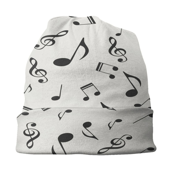 Music Note White Beanie - Artistic Pod