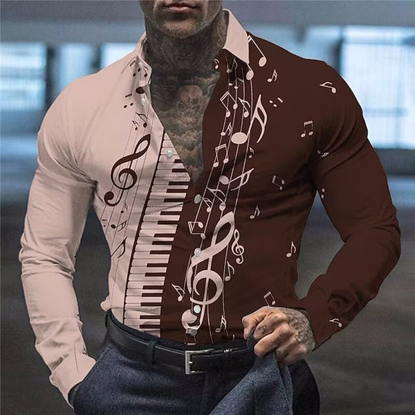 Oversized Musical Note Shirt - Artistic Pod