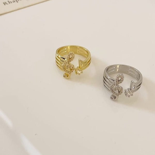 Music Note Shaped Open Ring - Artistic Pod