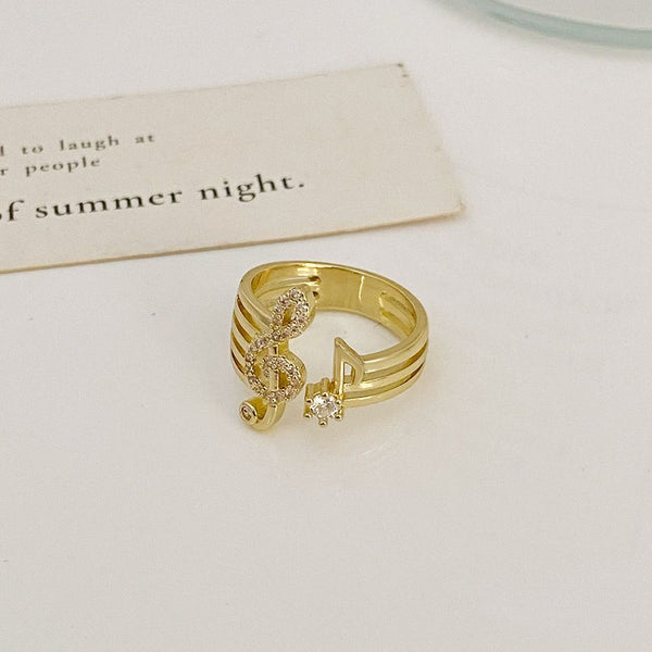 Music Note Shaped Open Ring - Artistic Pod