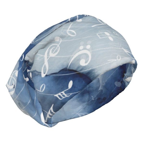 Music Notes Blue Beanie - Artistic Pod