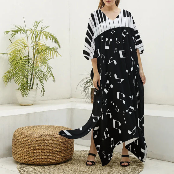 Music Piano Keys Kaftan Robe - Artistic Pod