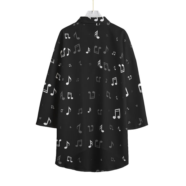Music Notes Chiffon Shirt - Artistic Pod