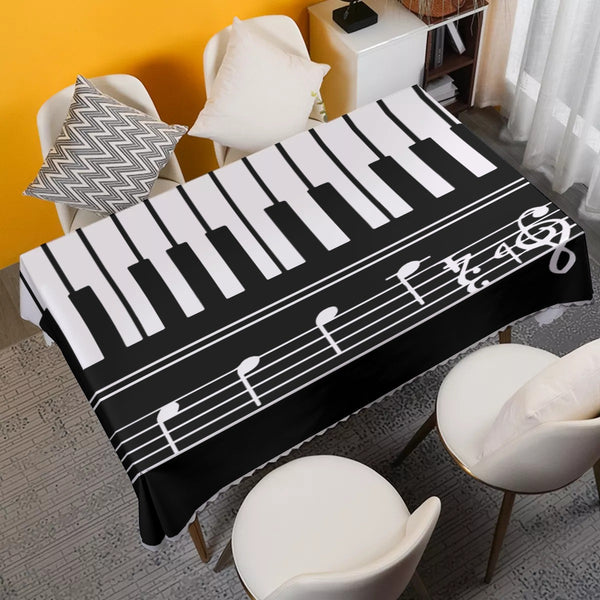 Piano Keys Music Notes Tablecloth - Artistic Pod