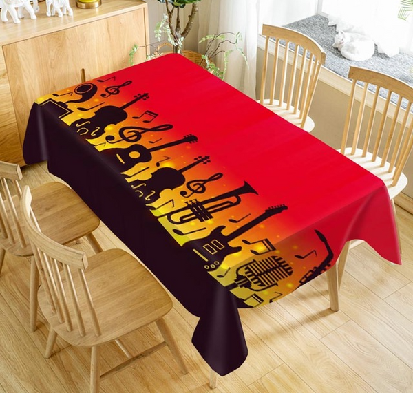 Music Note Oilproof Table Cloth - Artistic Pod