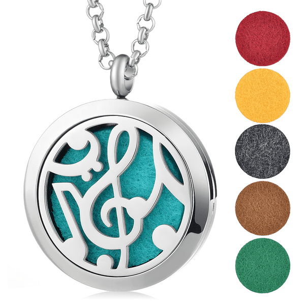Music Note Aroma Diffuser Locket Necklace - Artistic Pod