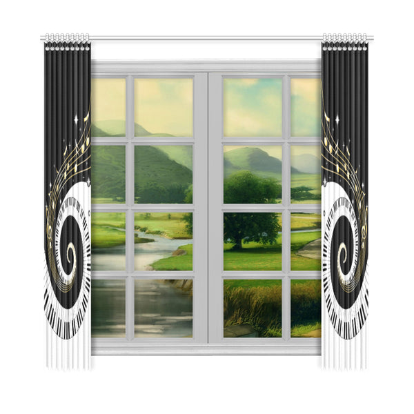 Piano Art Music Window Curtain - Artistic Pod