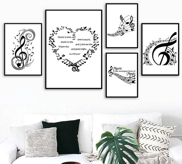 Musical Notes Painting Wall Art - Artistic Pod