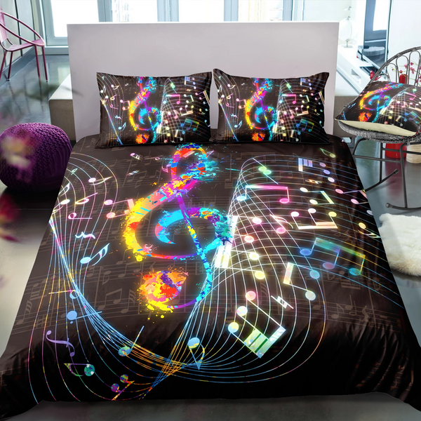 Magical Music Notes Bedding Set - Artistic Pod