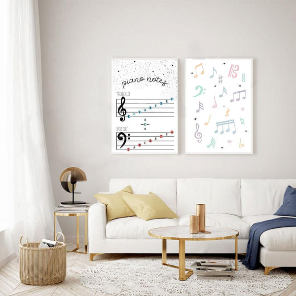 Piano Music Notes Wall Art - Artistic Pod