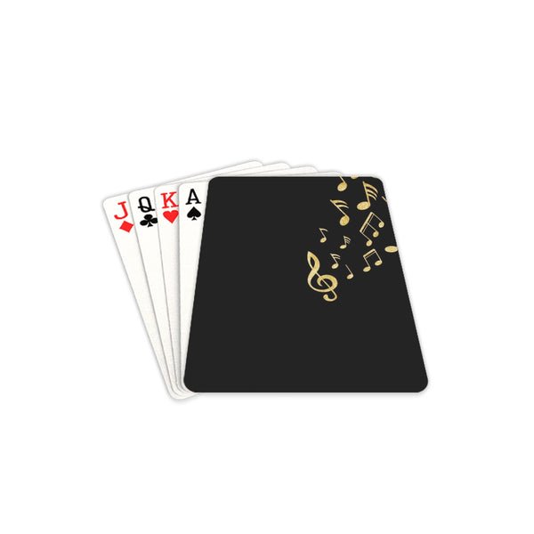 Gold Music Notes Playing Cards - Artistic Pod