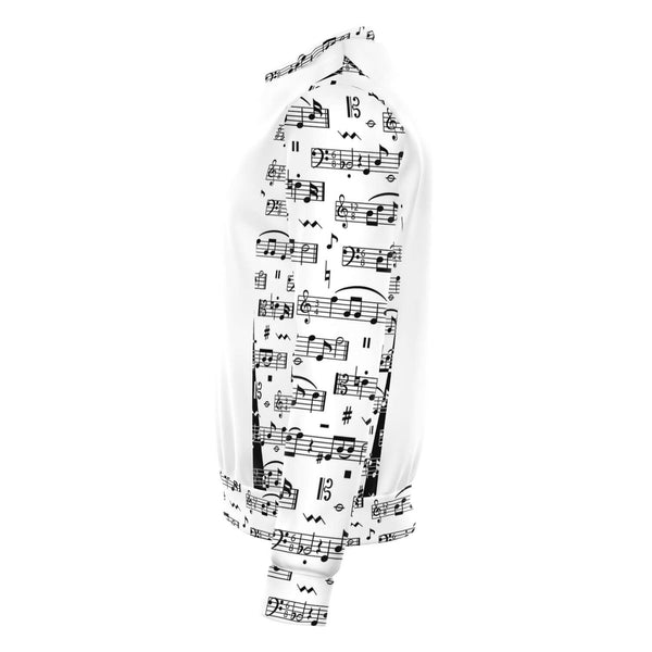 Music Notes White Sweatshirt - Artistic Pod