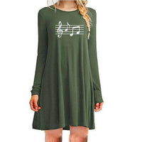 Music Score Casual Dress - Artistic Pod