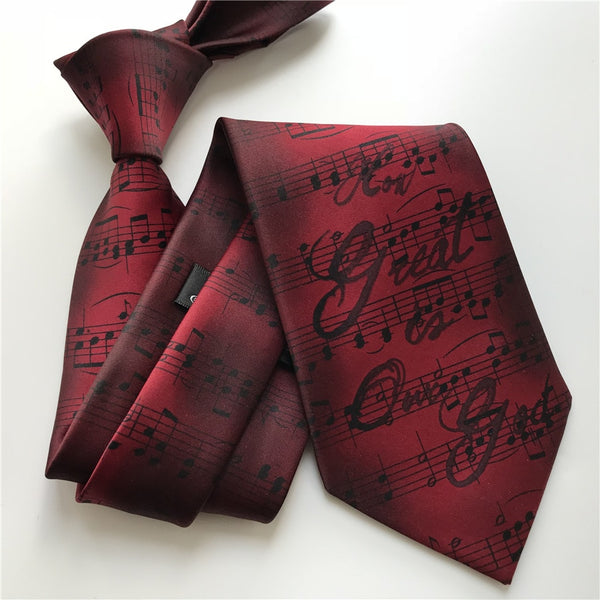 Blue/Red Music Notes Necktie - Artistic Pod