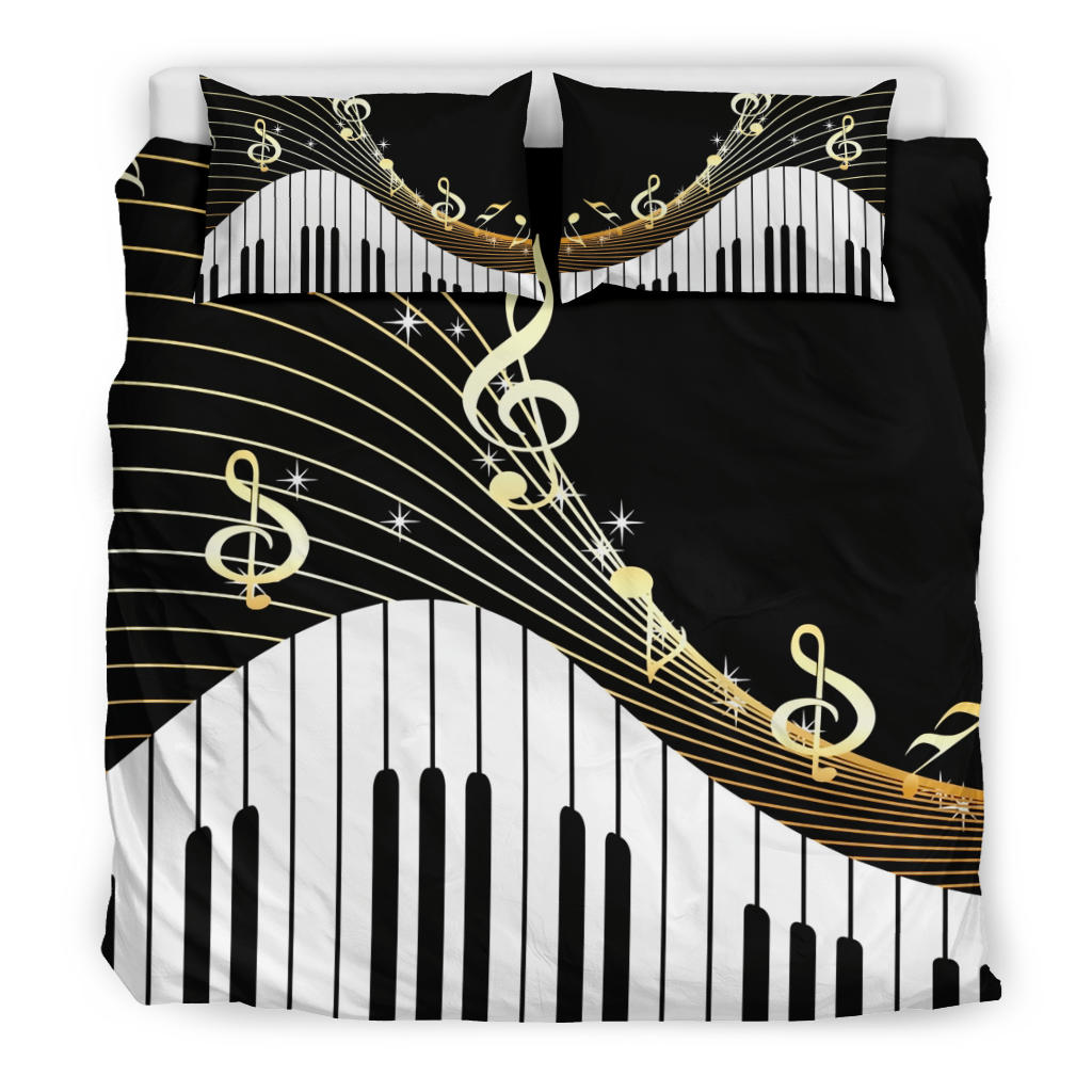 Piano Key And Music Notes Bedding Set - Artistic Pod