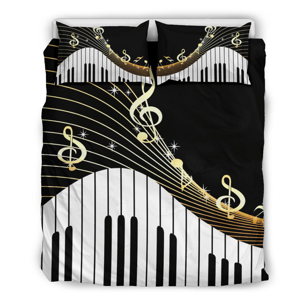 Piano Key And Music Notes Bedding Set - Artistic Pod